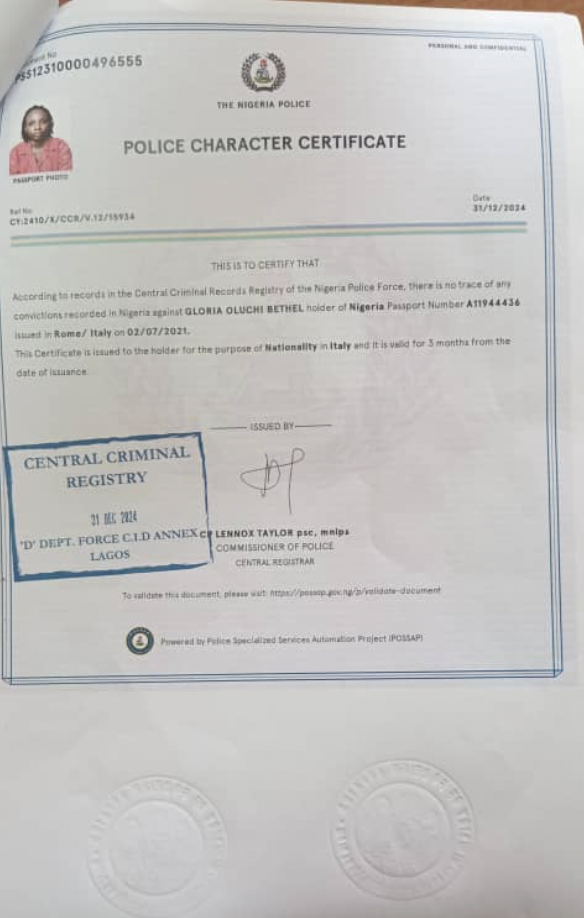 How to Get a Police Character Certificate in Nigeria for Use Abroad: A Complete Guide - Document ...